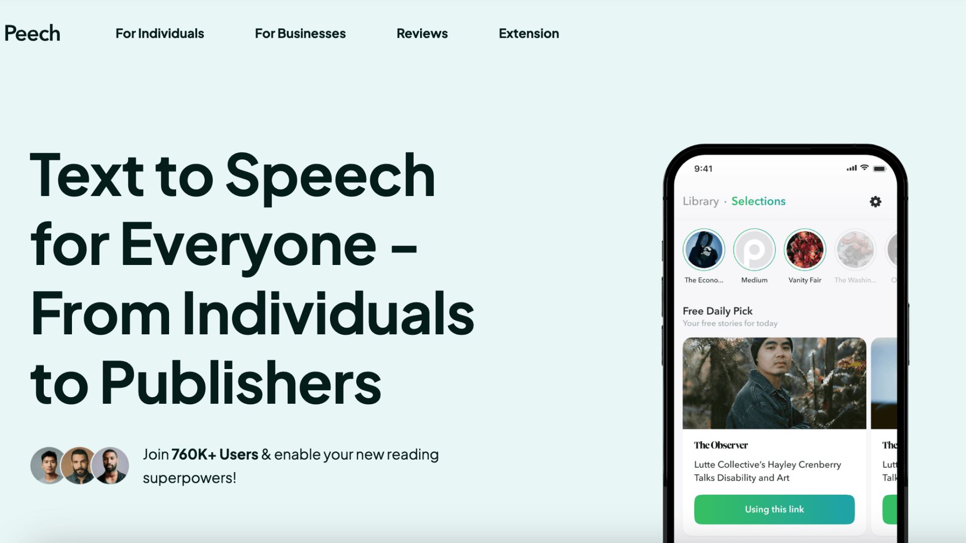 Peech: Realistic Text-to-Speech Tool